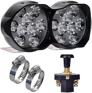 eshopglee 2 PCS Clamp Heavy Duty 18 LED Ultra Bright Fog Light With 1 ...