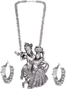 qto Oxidised Silver Silver Silver Jewellery Set Price in India - Buy ...