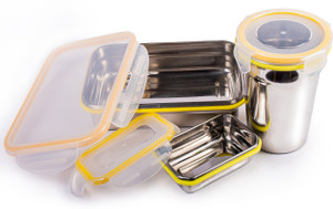 Flipkart.com | CrossPan Clip N Lock Stainless Steel Lunch Box Pack for ...
