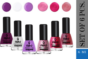 FABLO 6 Colors Nail Paint Nail Polish Set A 11 Summer-Winter - Price in ...