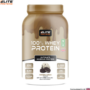 ELITE PROTEINS Elite Protein 100% WHEY PROTEIN 1Kg COOKIES & CREAM ...