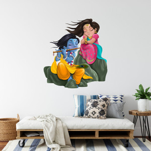 StickerYard 63 cm Radha Krishna Wall Sticker Self Adhesive Sticker ...