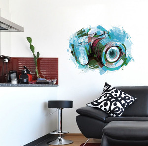 StickerYard 45 cm Colorful Camera Wall Sticker Self Adhesive Sticker ...