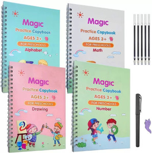 Flipkart.com | Mynxe MAGIC Magic Practice Copy Books Set of 4 Magic ...