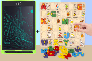 blue seed Alphabet&Number Board Puzzle Writing Pad/Tablet Board Digital ...