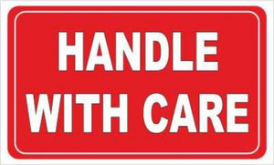 squaresolutions 7.62 cm "HANDLE WITH CARE" STICKER 3X5"SAFETY STICKER ...