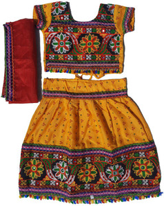 Natkhat Girls Lehenga Choli Ethnic Wear Embroidered Lehenga, Choli and ...