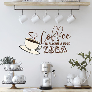 Vasl 85 cm Coffee Quote Wall Stickers for Kitchen Restaurant / Printed ...