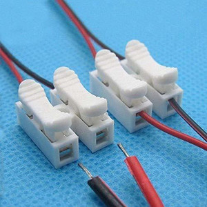 TezTech 2 Pins Push Type Lock Electric Wire Connectors for Cable Lock ...