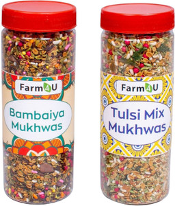 Farm4u Bombaiya Mukhwas & Tulsi Mix Mukhwas Digestive, After-Meal Snack ...