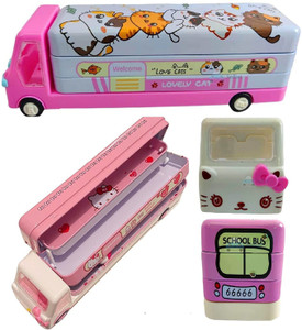 Flipkart.com | FunBlast Bus Geometry Box Cartoon Bus Art Metal Pencil ...