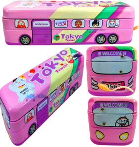 Flipkart.com | FunBlast Bus Geometry Box Cartoon Bus Art Metal Pencil ...