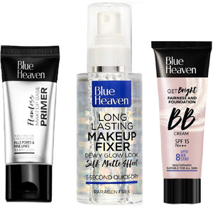 BLUE HEAVEN Makeup Base Primer (18g) , Long Lasting Makeup Fixer (60ml ...
