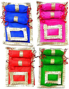 Kanha Laddu Gopal COTTON Bistar / Aasan Set Cum Bedding Set Size Medium ...