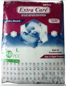Extra Care Baby Pant Diaper Extra Absorb Large ( L ) size -50 piece - L ...