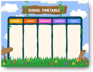 School Time Table for Kids | Posters for Kids Learning, Kindergarten ...