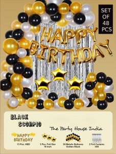 Flipkart.com | Black scorpio Solid Birthday combo set of 48 pcs Letter ...