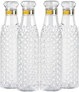 Lonekart PACK OF 4 Diamond Design Water Bottle with diamond cap 4000 ml ...