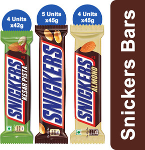 SNICKERS Chocolate Bars (Almond - 4 x 45 g, Kesar Pista - 4 x 42 g ...