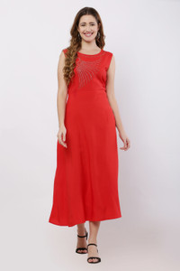 RC CLOTHING Women A-line Red Maxi/Full Length Dress - Buy RC CLOTHING ...