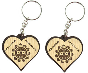 Jagannath World Jagannath Face Wooden Key Ring,Pack of 2 Key Chain ...