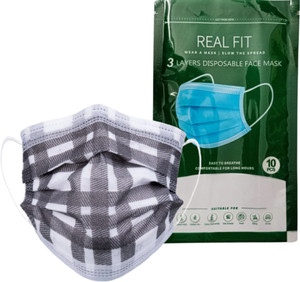 Real Fit BR003(Burb. Check)_Round PRT Non-Washable Surgical Mask Price ...