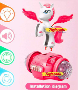 ToyTrends 360 Degree Rotating Musical Little Horse with 5D Light ...