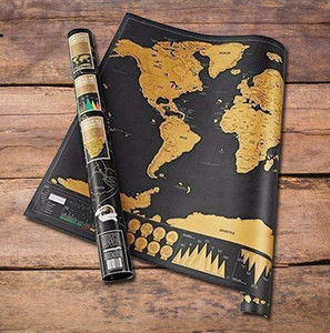 Countries Visited Scratch-Off World Map Wall Poster Paper Print - Maps ...