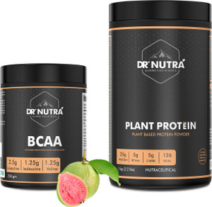Dr.Nutra COMBO PACK BCAA Powder(250gm,Gauva) & Plant Protein Powder ...