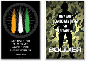 Combo Set of 2 Soldier Indian Army Poster | Inspirational Motivational ...