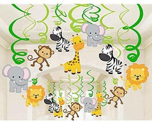 Nayugic Safari Animal Jungle Ceiling Hanging Swirl Decor (12 Pieces ...