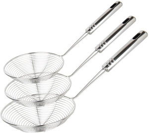 SINSYA Stainless Steel Net Skimmer Mesh Ladle for Kitchen Food and ...