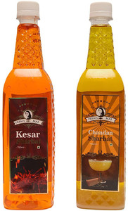 Prem Eatacy Homemade Chandan Sharbat and Kesar Sharbat - 750 ml each ...