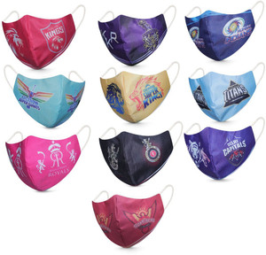 VE-MARUSH (PACK OF 10 IPL ALL TEAM COMBO MASK) 3 LAYER COTTON RCB CSK ...