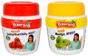 NAVRANG Mango Achar With Red Chilly Achar Combo Mango, Red Chilli ...