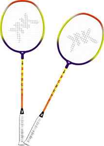 KNK Isometric Thunder Wide Body Badminton Set of 2 Multicolor Strung ...