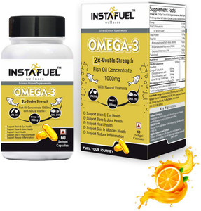 INSTAFUEL Wellness Omega-3 Fish Oil | 1000mg | 360mg EPA & 240mg DHA ...
