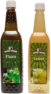 Prem Eatacy Homemade Lemon Sharbat & Paan Sharbat - 750 ml each (Combo ...