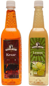 Prem Eatacy Homemade Kesar Sharbat and Lemon Sharbat - 750 ml each ...