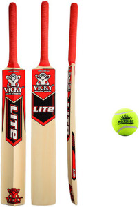 VICKY Lite Cricket Tennis Bat With Hoshot Tennis Ball, Red Cricket Kit ...