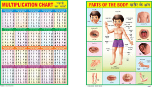 Combo of 2 Chart | Multiplication & Parts of the Body Chart For Kids ...