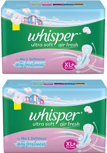 Whisper Ultra Soft _ Air Fresh (XL+ 30Pads) (Pack of 2) Sanitary Pad ...