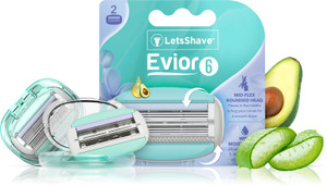 LetsShave Evior 6 Blade Shaving Razor System for Women with Brush ...