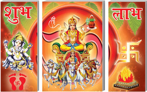 voorkoms 45.72 cm Pack of 3 Set Wall Poster Sunboard Gods Surya Dev ...
