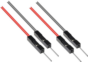 e4u Quality 1 Pin Jumper Wires Male To Male 12” Long Red + Black – 10 ...