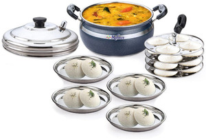 MAHAVIR Stainless Steel 4 Plates Colored Idly Cooker ,Idli Maker- Blue ...