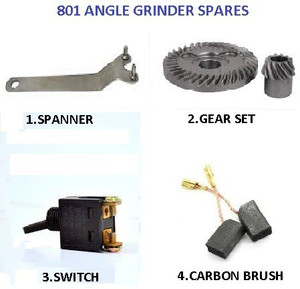 HMS SPARES 4" ANGLE GRINDER 801 SPARES-FLANGE NUT SPANNER, SWITCH, GEAR ...