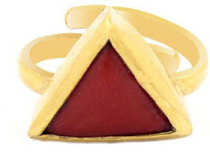 Senroar 5.25 Ratti Moonga Astrological Stone Triangle Coral Adjustable ...