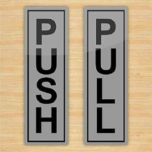 Kandle 15 cm Stainless Steel Push and Pull Sign Board (Silver, Big ...