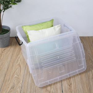 Hometown Plastic Stereo Plastic Storage Rolling Box with Lid 70 Ltr in ...